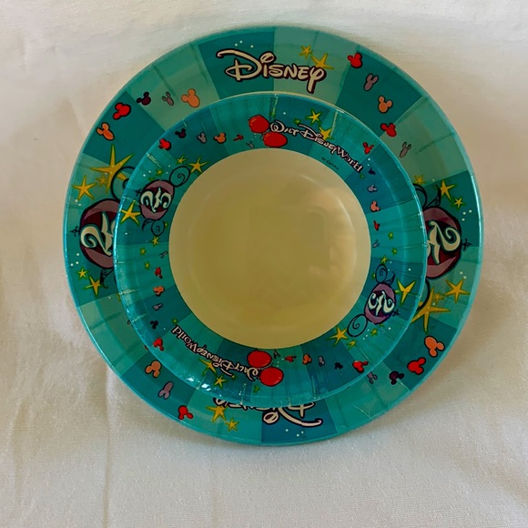 Other | Disney World 25th Anniversary Paper Plates Bowls | Poshmark